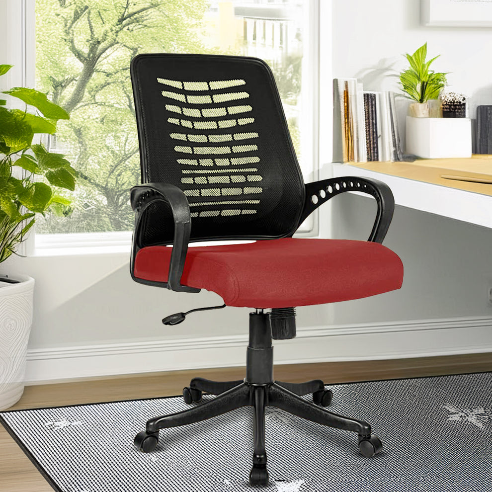SAVYA HOME Apex Zoom Ergonomic Home and Revolving Office Chair (Red ...