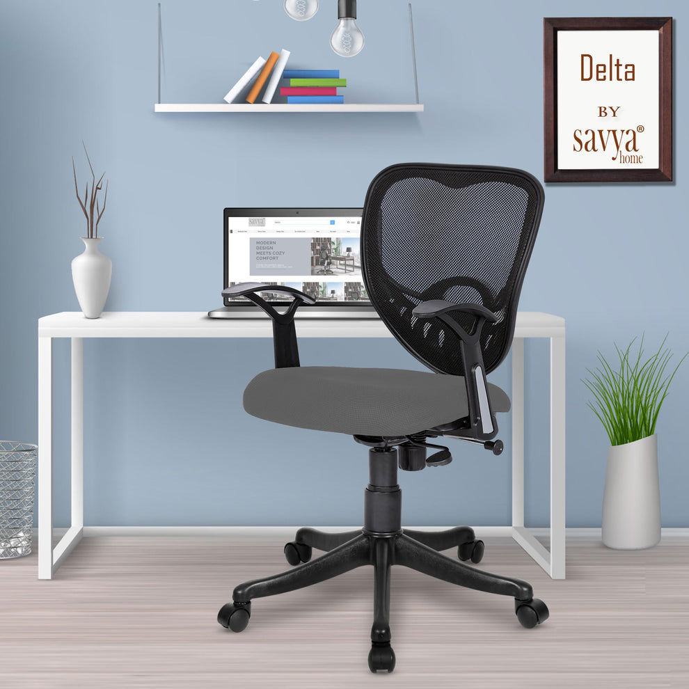 Savya Home® Delta Executive Ergonomic Office Chair|Upholstered Seat ...